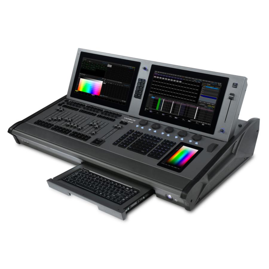 NeoX15 Light Console, 100x Universes (51,200 Channels), 15 Fader-Vers ...
